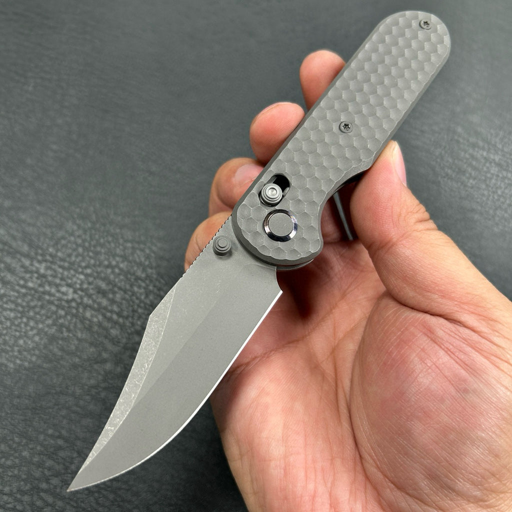 Geo knife Ethereal Cutter Axis lock Folding Knife Gray 6AL4V Titanium